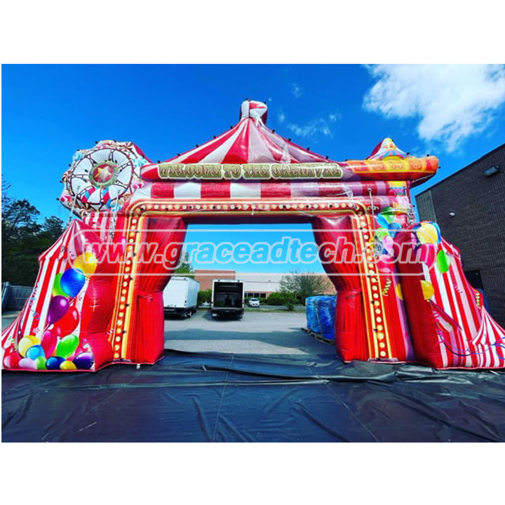 Custom Inflatable Castle Backdrop Circus Theme Park Decoration Carniva ...